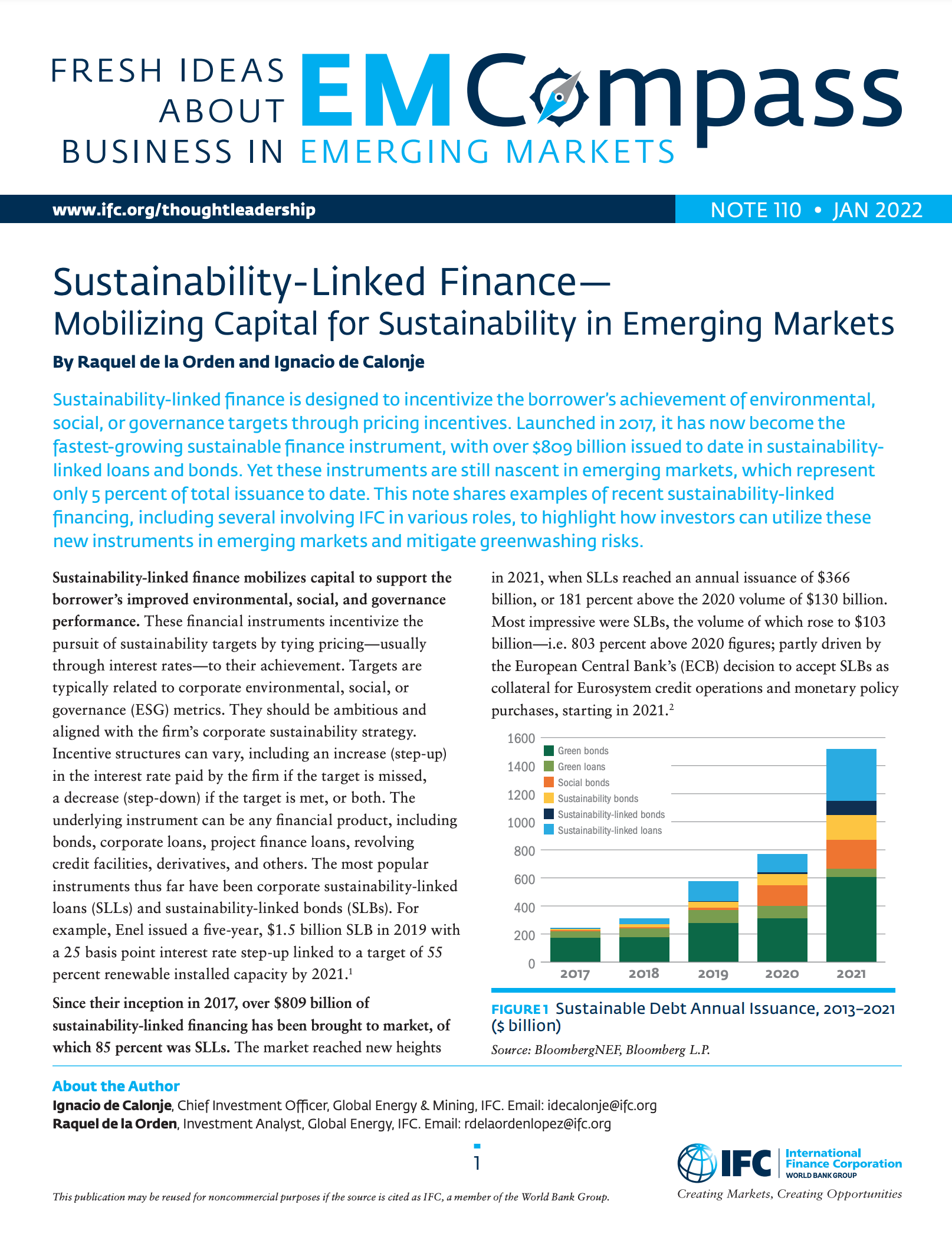 Sustainability-Linked Finance—Mobilizing Capital for Sustainability in Emerging Markets | IFC ...